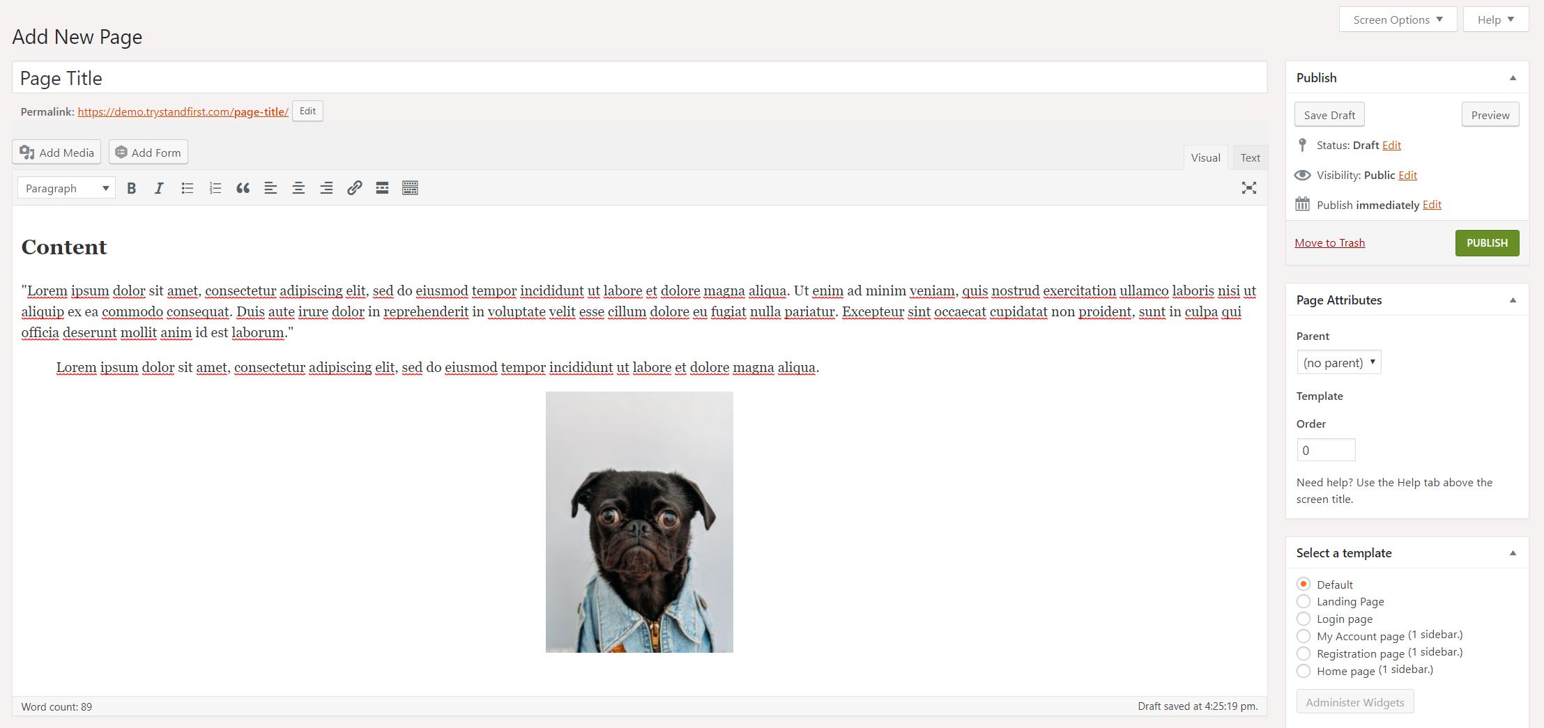 Posts - Creating a Page | Help